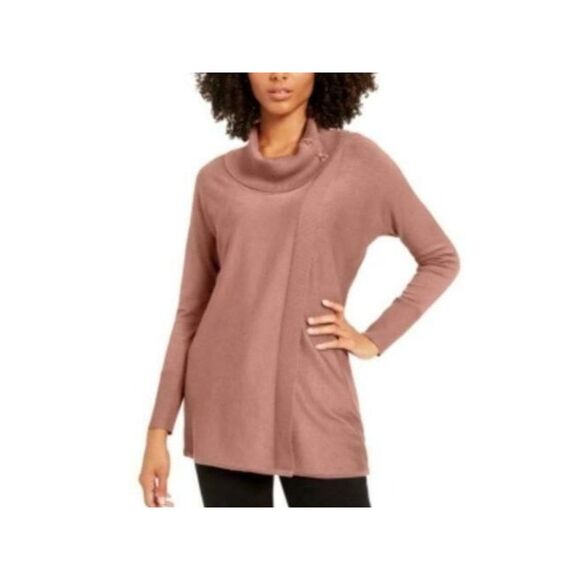 JM Collection | Sweaters | Jm Collection Pink Stretch Long Sleeve Wrap ...